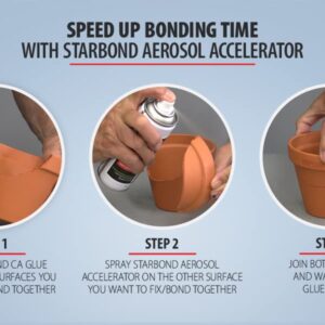 Premium CA Glue with Activator Bundle by STARBOND - (2oz) Thin CA Glue, Medium CA Glue, Thick CA Glue, 6 oz. Aerosol Accelerator - CA Glue for Woodworking, Woodturning, Hobby Models, 3D Printing