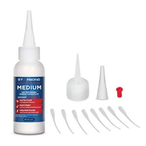 Premium CA Glue with Activator Bundle by STARBOND - (2oz) Thin CA Glue, Medium CA Glue, Thick CA Glue, 6 oz. Aerosol Accelerator - CA Glue for Woodworking, Woodturning, Hobby Models, 3D Printing