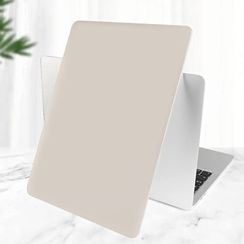 DONGKE Compatible with MacBook Air 13 inch Case 2021 2020 2019 2018 Release Model: M1 A2337 A2179 A1932, Matte Hard Case Cover for MacBook Air 13 inch with Retina Display Fits Touch ID - Stone