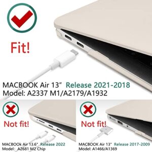 DONGKE Compatible with MacBook Air 13 inch Case 2021 2020 2019 2018 Release Model: M1 A2337 A2179 A1932, Matte Hard Case Cover for MacBook Air 13 inch with Retina Display Fits Touch ID - Stone