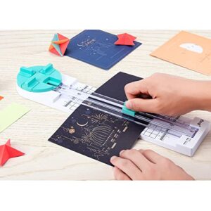 Paper Trimmer Craft Paper Cutter: 4 Style Multi-Function Scrapbooking Tool with Dial Blades of Straight,Wave,Dotted,Perforated,Creasing for Cutting Paper,Coupons,Photos,Postcards,Scrapbook,Card