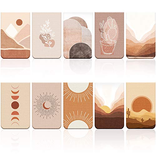 10 Pieces Magnetic Bookmarks Magnet Page Markers Assorted Inspirational Book Markers Set with Landscape for Presents Students Teachers Reading (Sunset Style,3.5 x 5.5 cm)