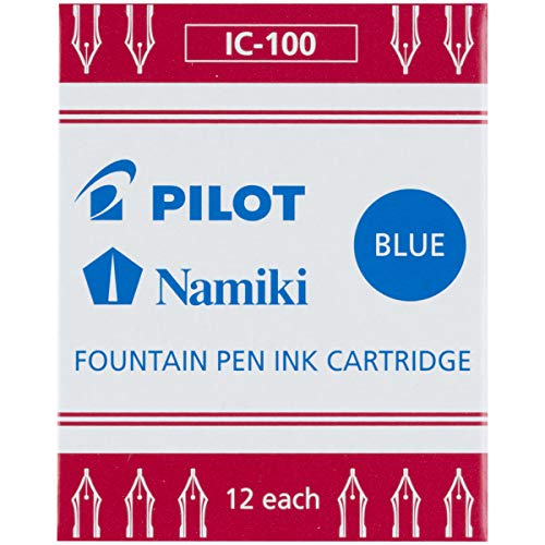 PILOT Namiki IC100 Fountain Pen Ink Cartridges, Blue, 12-Pack (69101)