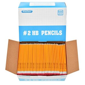 rarlan wood-cased #2 hb pencils, pre-sharpened, 500 count bulk pack