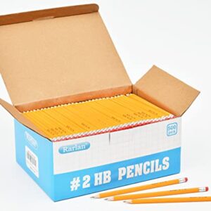 Rarlan Wood-Cased #2 HB Pencils, Pre-sharpened, 500 Count Bulk Pack