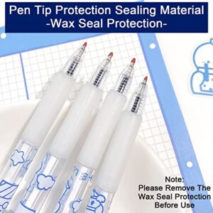 LSLSHY Cute Pens Black Ink Retractable 0.5mm Gel Pens Bullet Point Pretty Nice Kawaii Office School Supplies Gifts for Kids Girls Boys Women Fun Pens for Journaling Pack of 6pcs（Little White Bear）