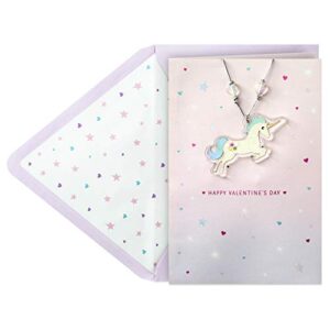 hallmark signature valentines day card for kids (removable unicorn necklace)