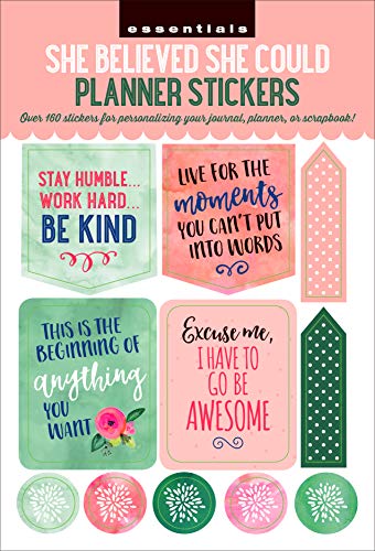 Essential Weekly Planner Stickers - She Believed She Could (Set of 160 Stickers)