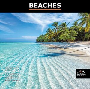 micasa beaches 2023 hangable monthly wall calendar | 12″ x 24″ open | thick & sturdy paper | giftable | beautiful tropical scenic vacation nature photography