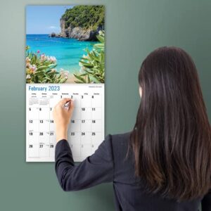 MICASA Beaches 2023 Hangable Monthly Wall Calendar | 12" x 24" Open | Thick & Sturdy Paper | Giftable | Beautiful Tropical Scenic Vacation Nature Photography