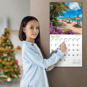 MICASA Beaches 2023 Hangable Monthly Wall Calendar | 12" x 24" Open | Thick & Sturdy Paper | Giftable | Beautiful Tropical Scenic Vacation Nature Photography