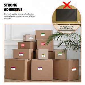 Labelinn Moving Labels for Boxes 640 Pcs - 2 x 3 inches Non-Removable Moving Stickers for Boxes Color Coded 64 Sheets with 10 Labels Each – 16 Designs Including Fragile & Customizable Blanks