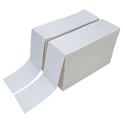 L LIKED 4000 Labels Fanfold 4" x 6" Direct Thermal Labels, with Perforated line for Thermal Printers - Compatible Zebra & Rollo Printer (4" x 6" - 4000 Labels)