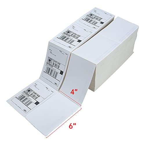 L LIKED 4000 Labels Fanfold 4" x 6" Direct Thermal Labels, with Perforated line for Thermal Printers - Compatible Zebra & Rollo Printer (4" x 6" - 4000 Labels)