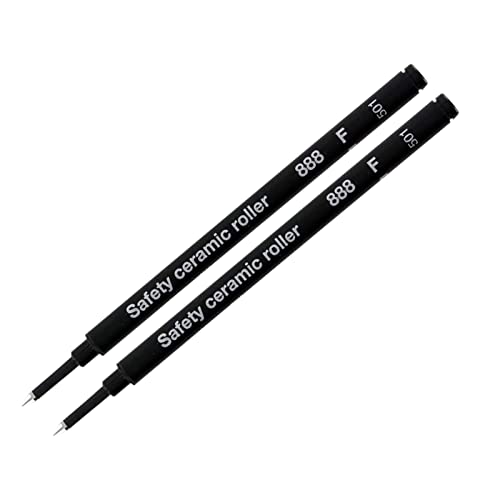 Schmidt German Roller Pen Black Refill Safety Ceramic Roller 888 F (2 Pieces)