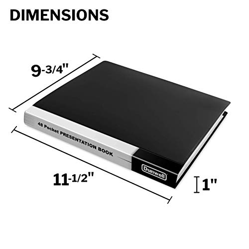 Dunwell Binder with Plastic Sleeves 48-Pocket - Presentation Book 8.5x11 Displays 96 Pages (Black), Portfolio Folder with 8.5 x 11 Sheet Protectors, Letter Size Display Book for Documents, Artwork