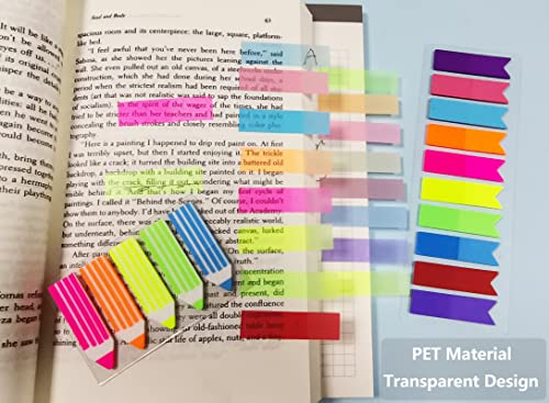 ELII 1600pcs Tabs Page Markers Sticky Index Tabs,Book Tabs Arrow Flags Transparent Sticky Notes Colored Writable and Repositionable Book Flags Annotation Tabs,Page Tabs[10 Colors, 8 Sets] (1600)