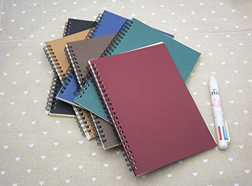 Spiral Notebook, 6 Pcs A5 Craft Softcover 8mm Ruled 6 Color 60 Sheets -120 Pages Journals for Study and Notes(6 color)