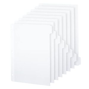 3 ring binder dividers with tabs – (12 sets) x 8 tab dividers for 3 ring binders – white – tabs for binders – binder tabs – page dividers for 3 ring binder with tabs – tab dividers // paper plan