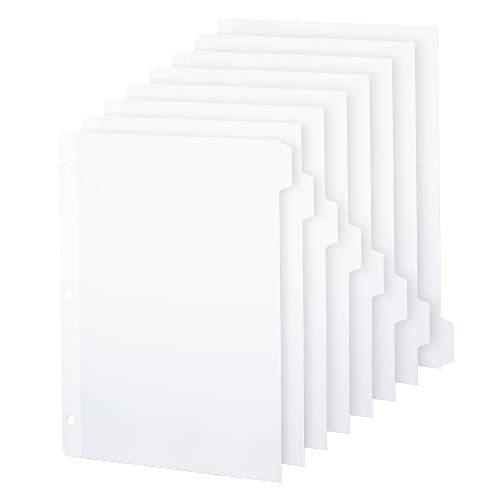 3 Ring Binder Dividers with Tabs - (12 Sets) x 8 Tab Dividers for 3 Ring Binders - White - Tabs for Binders - Binder Tabs - Page Dividers for 3 Ring Binder with Tabs - Tab Dividers // Paper Plan