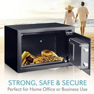 Safe and Lock Box - Safe Box, Safes And Lock Boxes, Money Box, Safety Boxes for Home, Digital Safe Box, Steel Alloy Drop Safe, Includes Keys- SereneLife SLSFE14