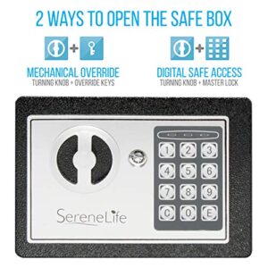 Safe and Lock Box - Safe Box, Safes And Lock Boxes, Money Box, Safety Boxes for Home, Digital Safe Box, Steel Alloy Drop Safe, Includes Keys- SereneLife SLSFE14