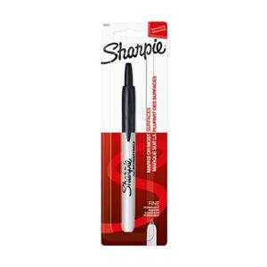 sharpie retractable permanent marker, fine point, black, 1 count