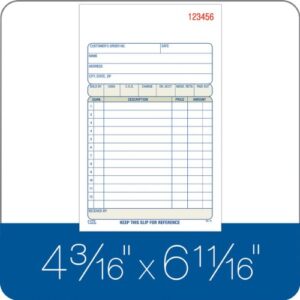 Adams Sales Order Book, 3-Part, Carbonless, 4-3/16" X 7-3/16" Inch, 50 Sets, White, Canary and Pink (TC4705)