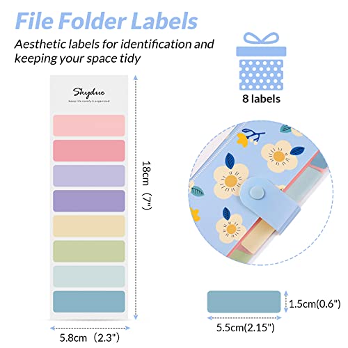 SKYDUE Expanding File Folders with 8 lables, Floral Printed Accordion Document Folder Organizer US Letter Size