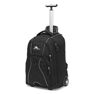 high sierra freewheel wheeled laptop backpack, black, 20.5 x 13.5 x 8-inch