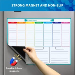 ‎MaxGear Weekly Dry Erase Board for Fridge, Magnetic Calendar Whiteboard Planner for Refrigerator with Stain Resistant Technology, Include 7 Fine Point Markers and 1 Eraser, 17"x12"