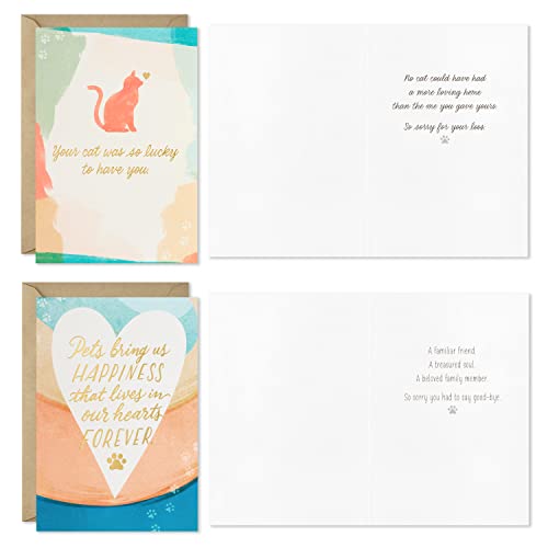 Hallmark Pet Sympathy Cards Assortment, Hearts and Rainbows (16 Cards and Envelopes)