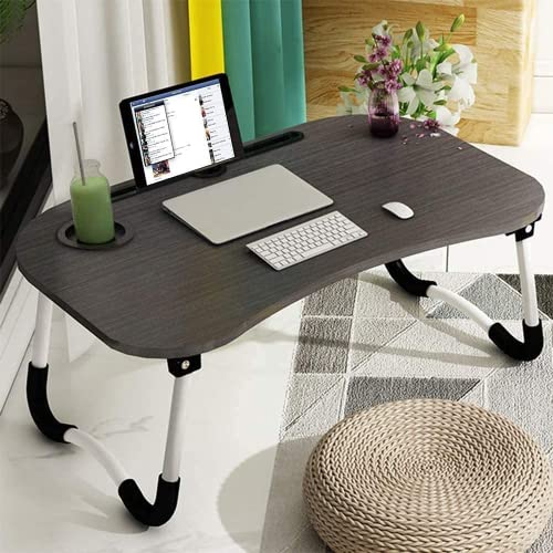 Laptop Desk, Astoryou Portable Laptop Bed Tray Table Bed Desk with Foldable Legs & Cup Slot for Eating, Working, Reading, Watching Movie on Bed Couch Sofa (Black)