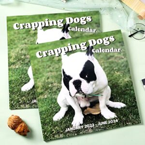 2023-2024 Wall Calendar – 18 Monthly Pooping Dogs Calendar 2023, Jan 2023 - Jun 2024, Funny Gag Gifts Dog Calendar, 11.8" x 23.6" (Open), 11.8" x 11.8"(Closed), Perfect White Elephant Gift Funny