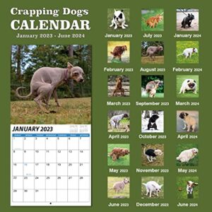 2023-2024 Wall Calendar – 18 Monthly Pooping Dogs Calendar 2023, Jan 2023 - Jun 2024, Funny Gag Gifts Dog Calendar, 11.8" x 23.6" (Open), 11.8" x 11.8"(Closed), Perfect White Elephant Gift Funny