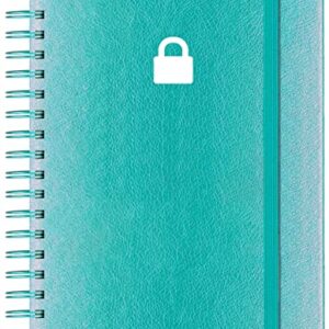 Nokingo Spiral Password Book with Alphabetical Tabs - 5x7 inch Password Organizer with A-Z Tabs for Internet Login, Website, Username, Password. Password Keeper for Home or Office, PU Cover, Teal