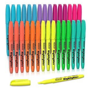 highlighters, shuttle art 30 pack highlighters assorted colors, 10 colors chisel tip dry-quickly non-toxic highlighter markers for adults kids highlighting in home school office