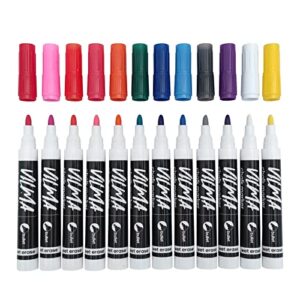 vilma liquid chalk markers window markers for cars glass pens wet erase markers washable blackboard markers for car window, mirrors,signs,crafts, 2mm tip 12 pack,12 colors