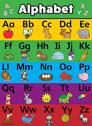 PALACE CURRICULUM ABC Alphabet Poster Chart - LAMINATED - Double Sided (18 x 24) 123