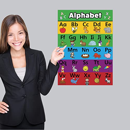 PALACE CURRICULUM ABC Alphabet Poster Chart - LAMINATED - Double Sided (18 x 24) 123