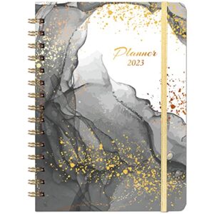 2023 planner – planner 2023, 2023 planner weekly and monthly, january 2023 to december 2023, 6.3’’ × 8.4’’, 12 monthly tabs, strong twin-wire binding, inner pocket, elastic closure