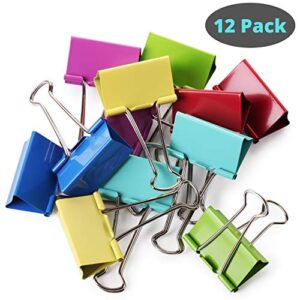 Mr. Pen- Extra Large Binder Clips, 2 Inch, 12 Pack, Assorted Color, Binder Clips Extra Large, Big Binder Clips, Large Paper Clip, Large Paper Clamps, Binder Clamps, Large Binder Clips, Large Clip