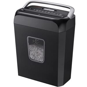 bonsaii paper shredder for home use,6-sheet crosscut paper and credit card shredder for home office,home shredder with handle for document,mail,staple,clip-3.4 gal wastebasket(c237-b)