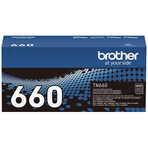 Brother Genuine High Yield Toner Cartridge, TN660, Replacement Black Toner, Page Yield Up To 2,600 Pages, Amazon Dash Replenishment Cartridge,1 Pack