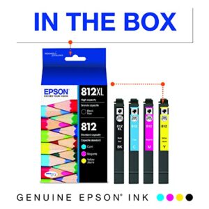 EPSON T812 DURABrite Ultra Ink High Capacity Black & Standard Color Cartridge Combo Pack (T812XL-BCS) for select Epson WorkForce Pro Printers