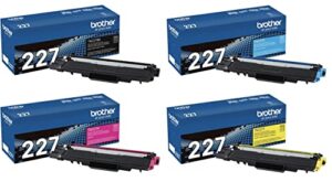 brother genuine tn227bk, tn227c, tn227m, tn227y high yield black/cyan/magenta/yellow toner cartridge set, tn227