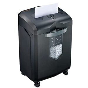 bonsaii paper shredder, 18-sheet 60-minutes paper shredder for office heavy duty cross-cut shredder with 6 gallon pullout basket & 4 casters, anti-jam high security mail shredder for home use(c149-c)