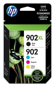 hp 902 / 902xl (t0a39an) ink cartridges (cyan magenta yellow black) 4-pack in retail packaging