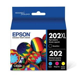 epson t202 claria -ink high capacity black & standard color -cartridge combo pack (t202xl-bcs) for select epson expression and workforce printers