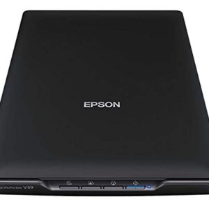 Epson Perfection V39 Color Photo & Document Scanner with Scan-To-Cloud & 4800 Optical Resolution, Black